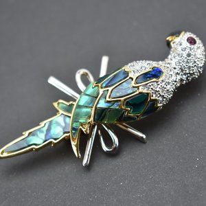 Butler | Jewelry | Parrot Brooch In Gold Tone With Abalone Shell And ...